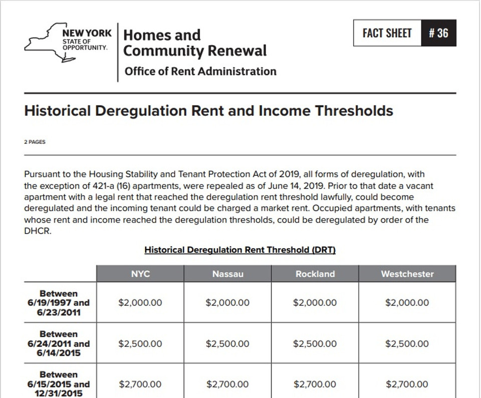** FREE DOWNLOADS - FACT SHEETS -HCR** - HPD FILING NYC