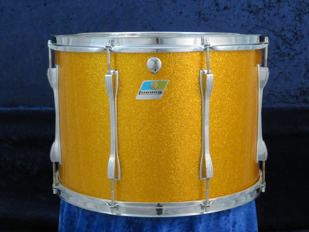 Ludwig No. 1167 12 x 17 Sparkling Gold Pearl Wood Tenor Drum Serial # ...