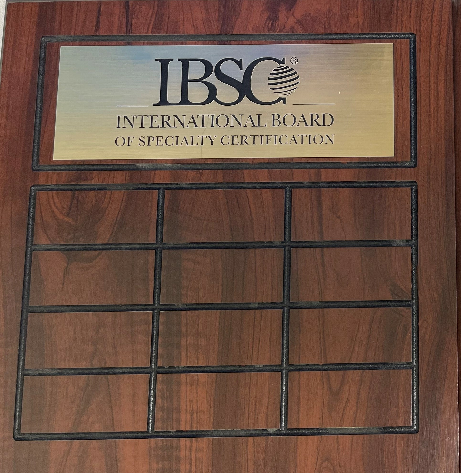 Certification Recognition Plaques - IBSC Store