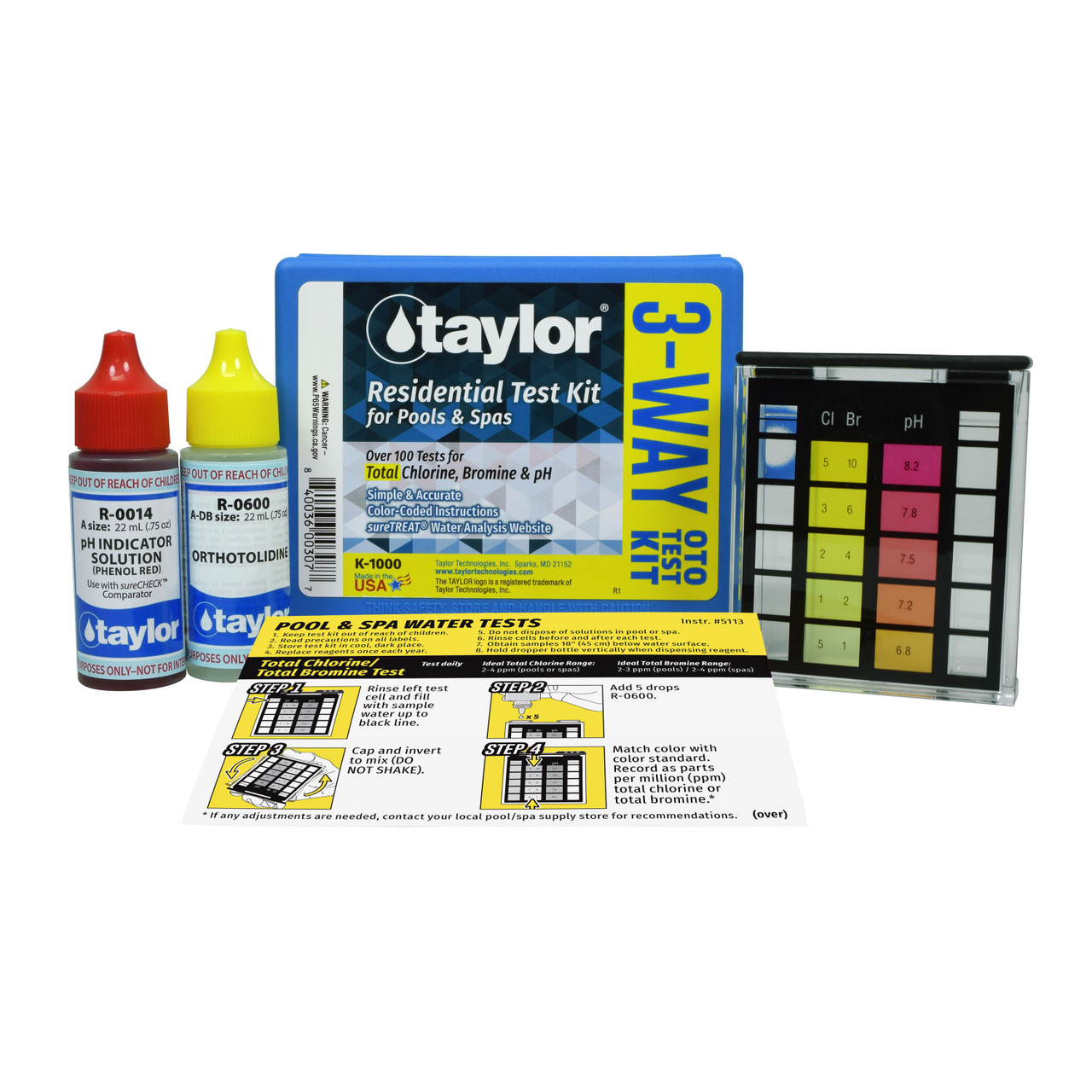 Taylor Basic Chlorine & pH Test Kit K-1000