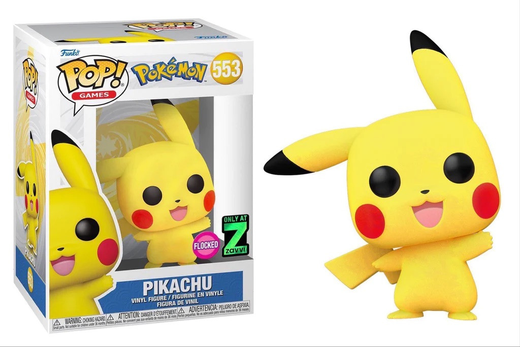 Pikachu Waving #553 Pokemon Flocked Zavvi Exclusive Funko Pop ...