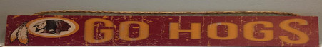 Washington Redskins Go Hogs NFL Team Slogan 4x16 Wood Sign