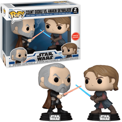 Count Dooku vs Anakin Skywalker Star Wars GameStop ExclusiveFunko Pop 2 ...