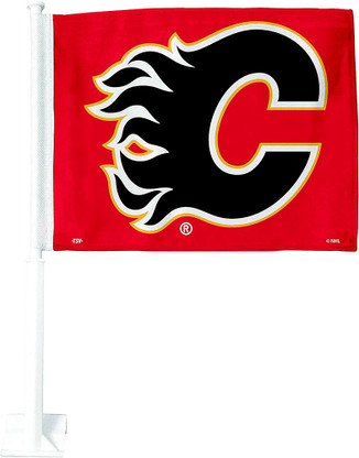 Calgary Flames NHL Double Sided Premium Car Flag Primary Logo