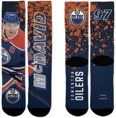 Connor McDavid Edmonton Oilers Royal Road Warrior Crew Socks - Maverick ...