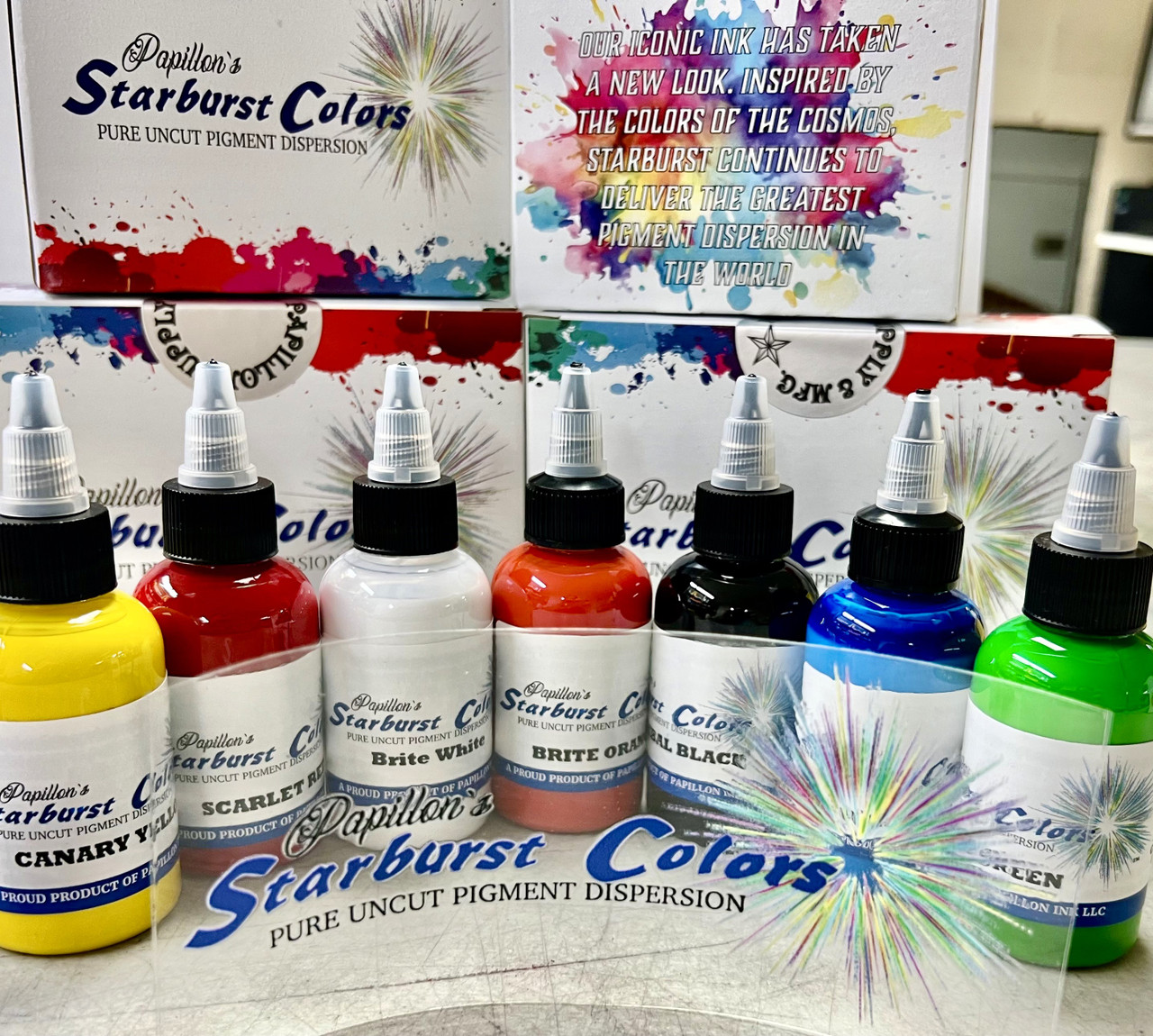 Starburst Colors 7pc Traditional Color Set - Papillon Tattoo Supply