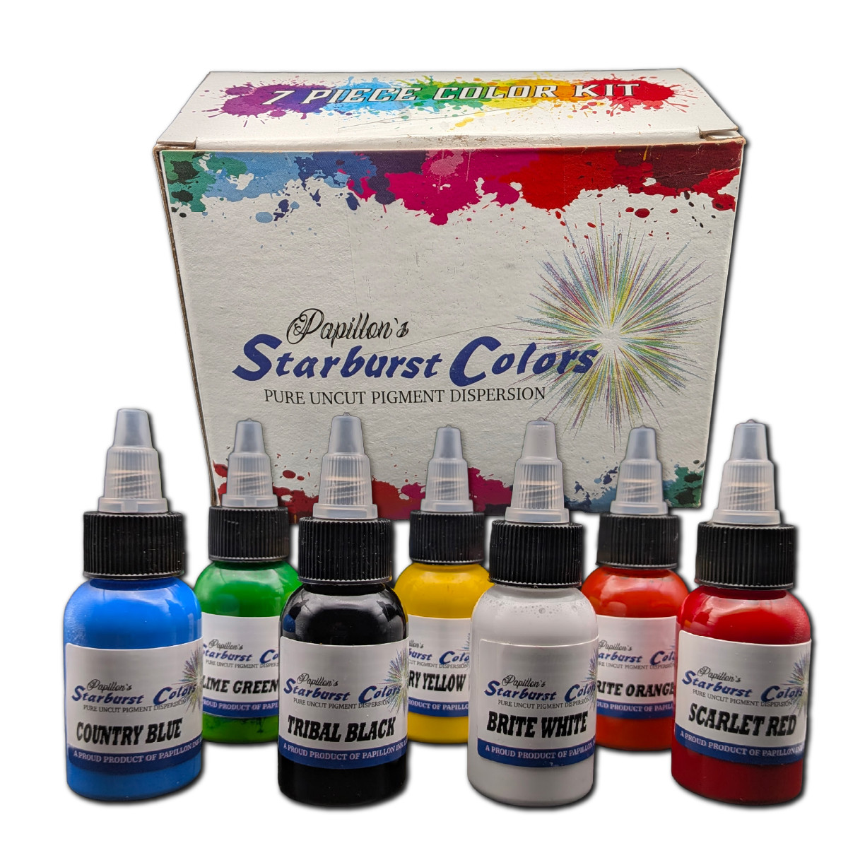 Starburst Colors 7pc Traditional Color Set - Papillon Tattoo Supply