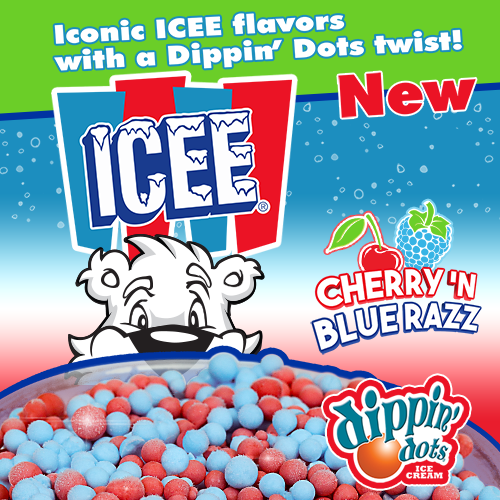 NEW Dippin Dots ICEE Cherry n Blue Razz Flavored Ice NEW Dippin Dots ICEE Cherry n Blue Razz Flavored Ice