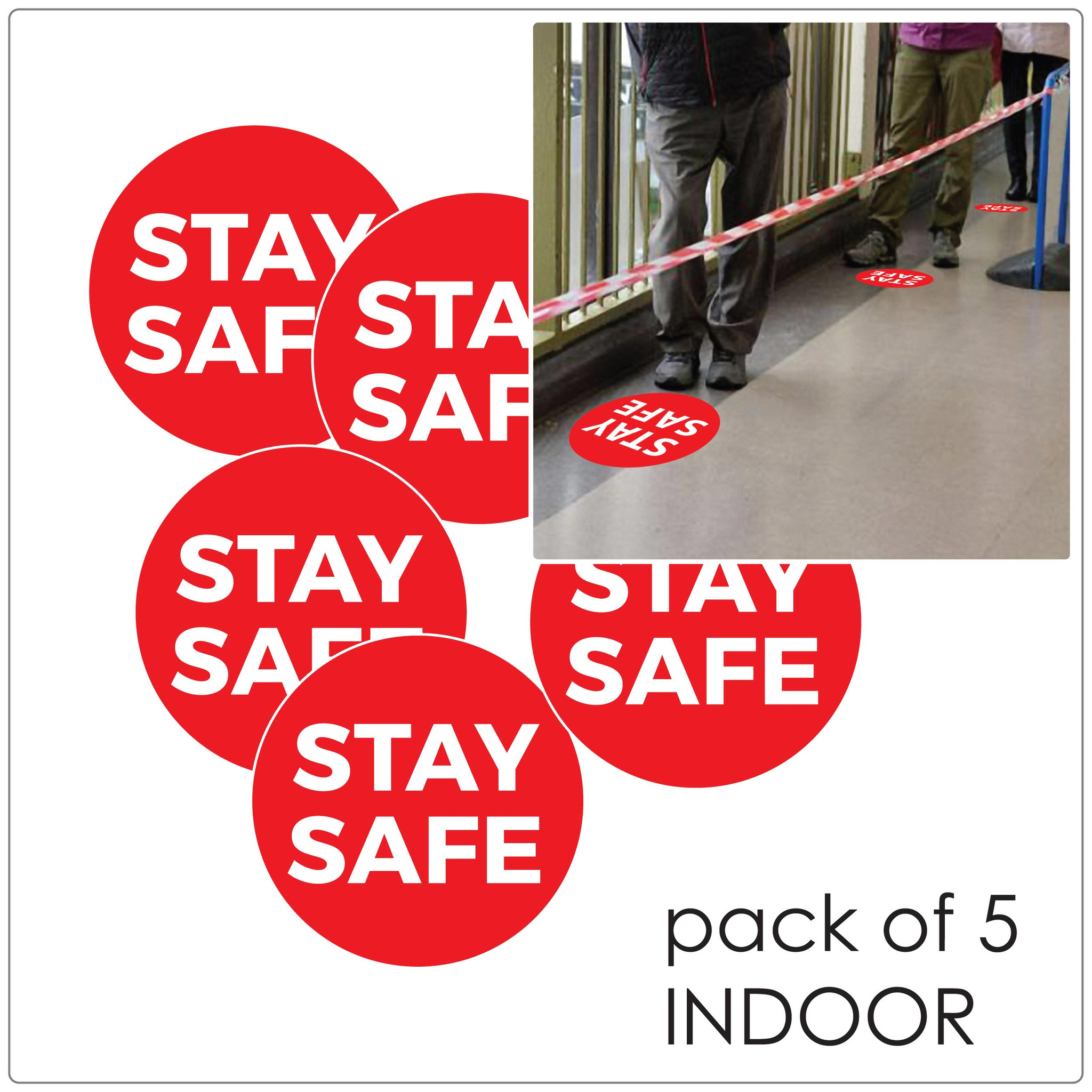 Social distancing floor sticker - for tiles, vinyl, laminate or wood floors