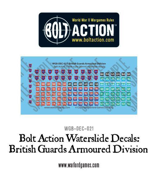 British Guards Armoured Division - Decal Sheet - 28mm - Kick-Ass Mail Order