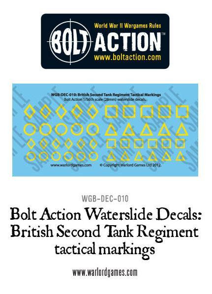 British Second Tank Regiment tactical markings - Decal Sheet - 28mm ...
