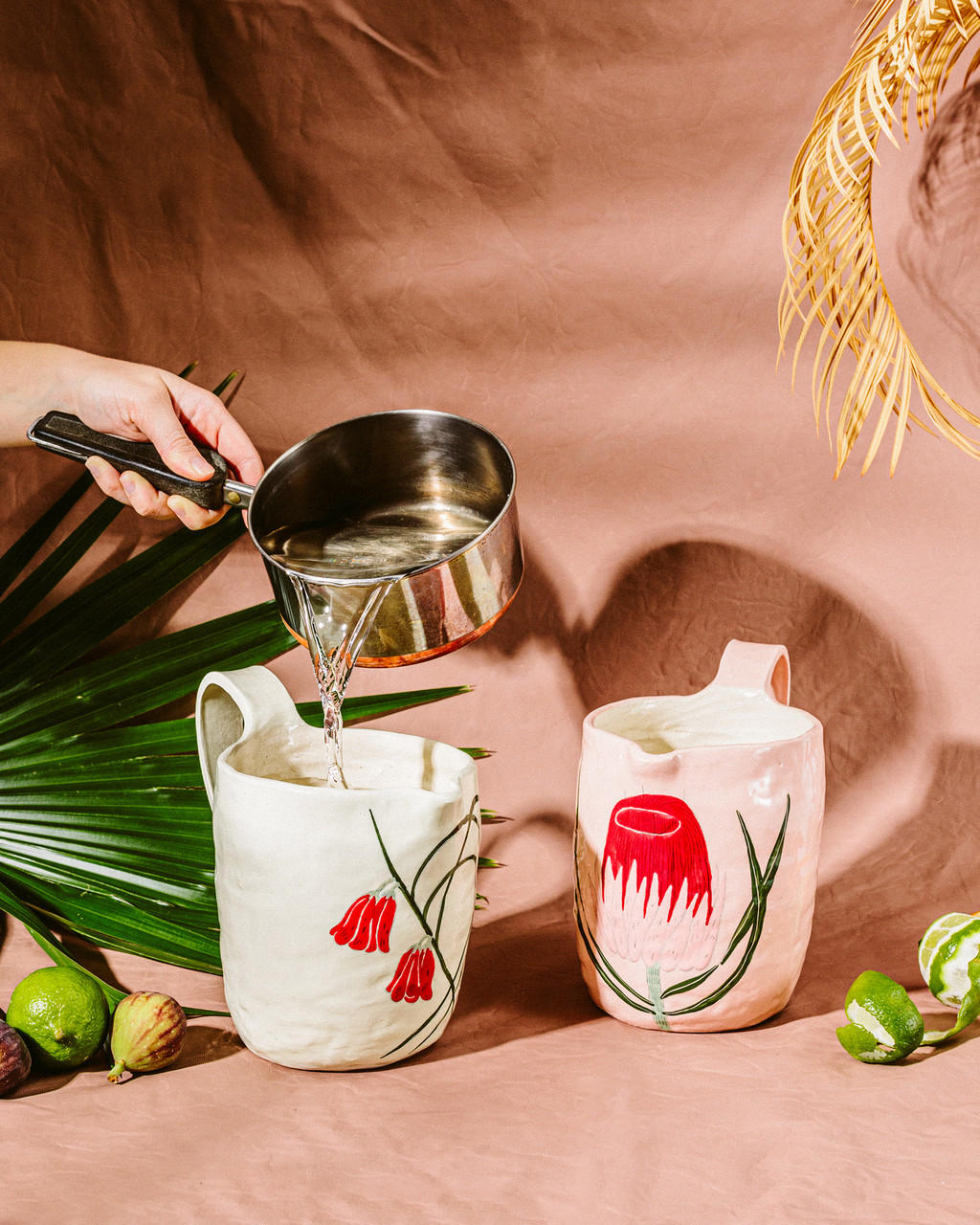 Handmade Cone Protea Ceramic Pitcher | muntu