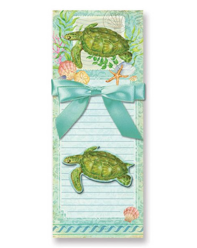Magnetic Notepad Set Sea Turtle List Pad - Coastal Cottage