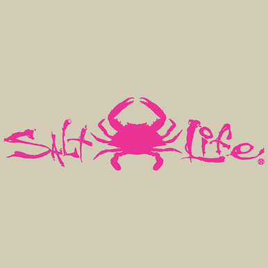 Salt Life Signature Crab Pink Vinyl Decal - Coastal Cottage