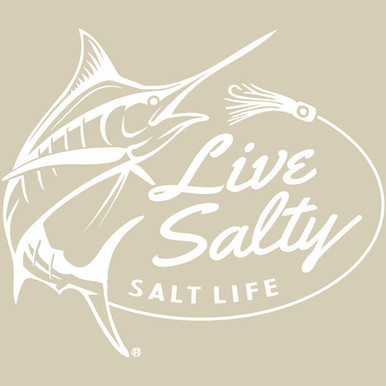 Marlin Lure Live Salty Salt Life White Vinyl Decal - Coastal Cottage