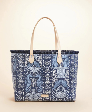 Hamilton Blue Sea Life Beach Tote - Coastal Cottage