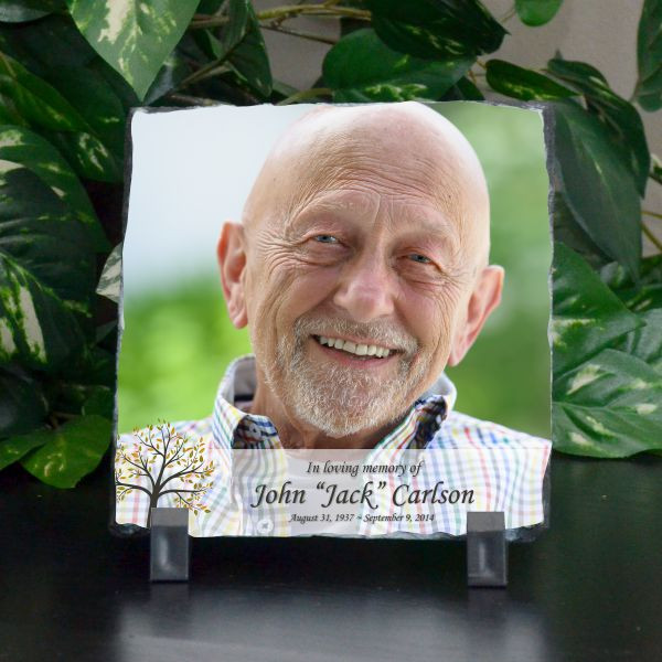 Remembering Him Plaque: Memorial Plaque with Photo