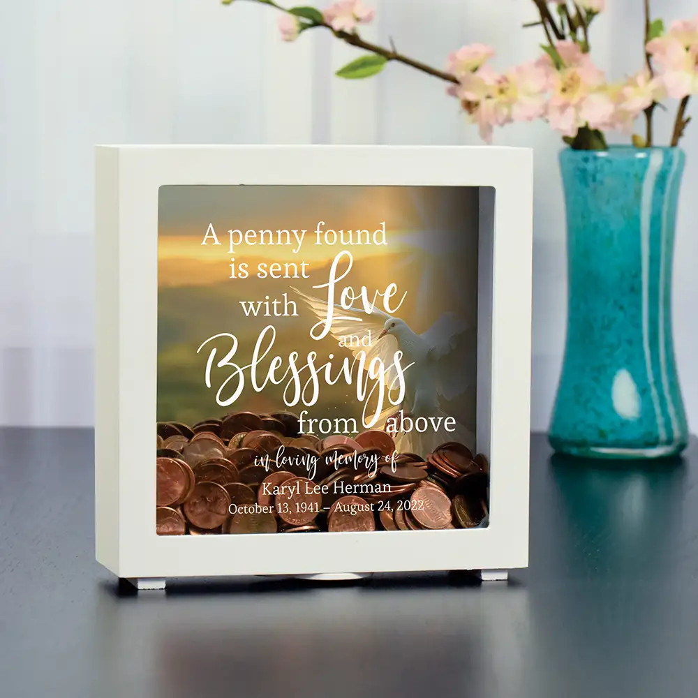 Pennies From Heaven Bank - Personalized Memorial Bank