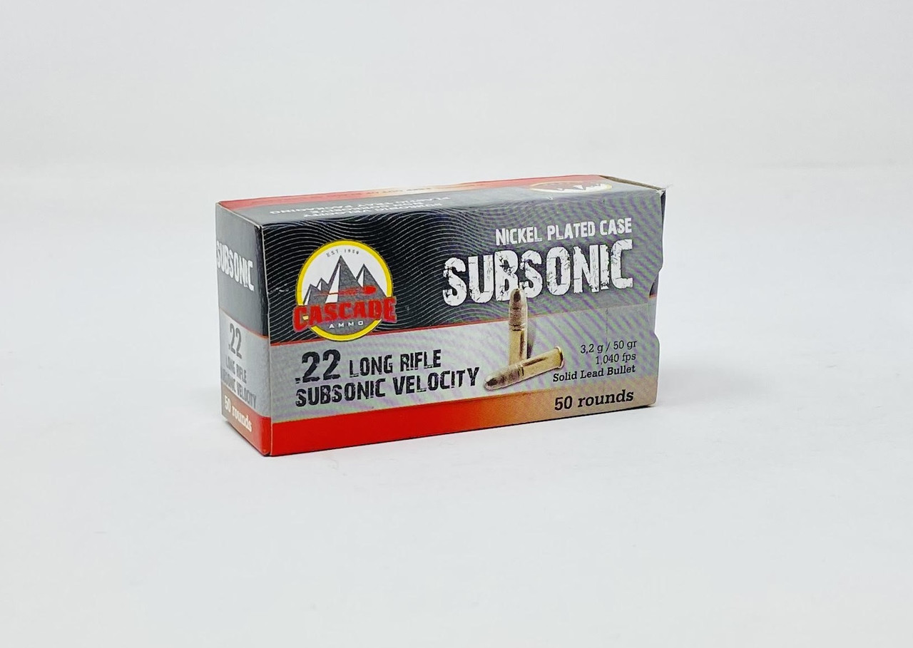 Cascade International 22LR Subsonic Ammunition CAS22SUB50 50 Grain ...