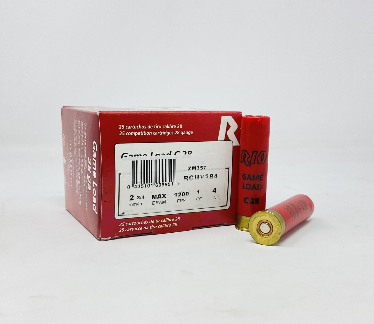 Rio Game Load 28 Gauge Ammunition RCHV284CASE 2-3/4" 1 oz #4 Shot CASE ...