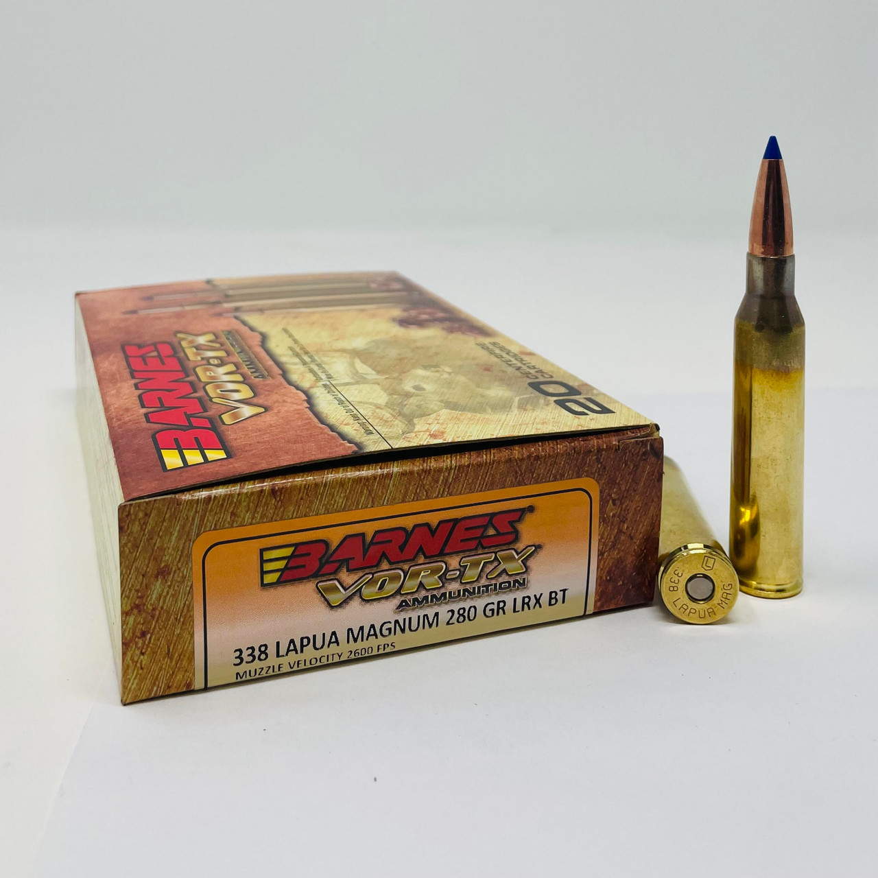 Barnes 338 Lapua Magnum Ammunition B30727 280 Grain LRX Ballistic Tip ...