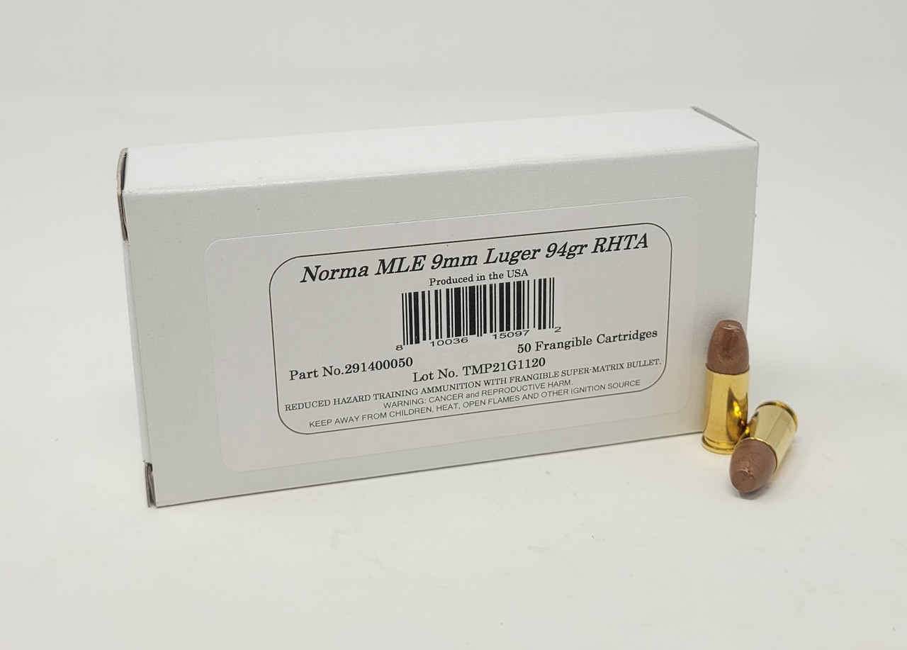 Norma 9mm Luger Ammunition NORMA291400050 94 Grain Reduced Hazard ...