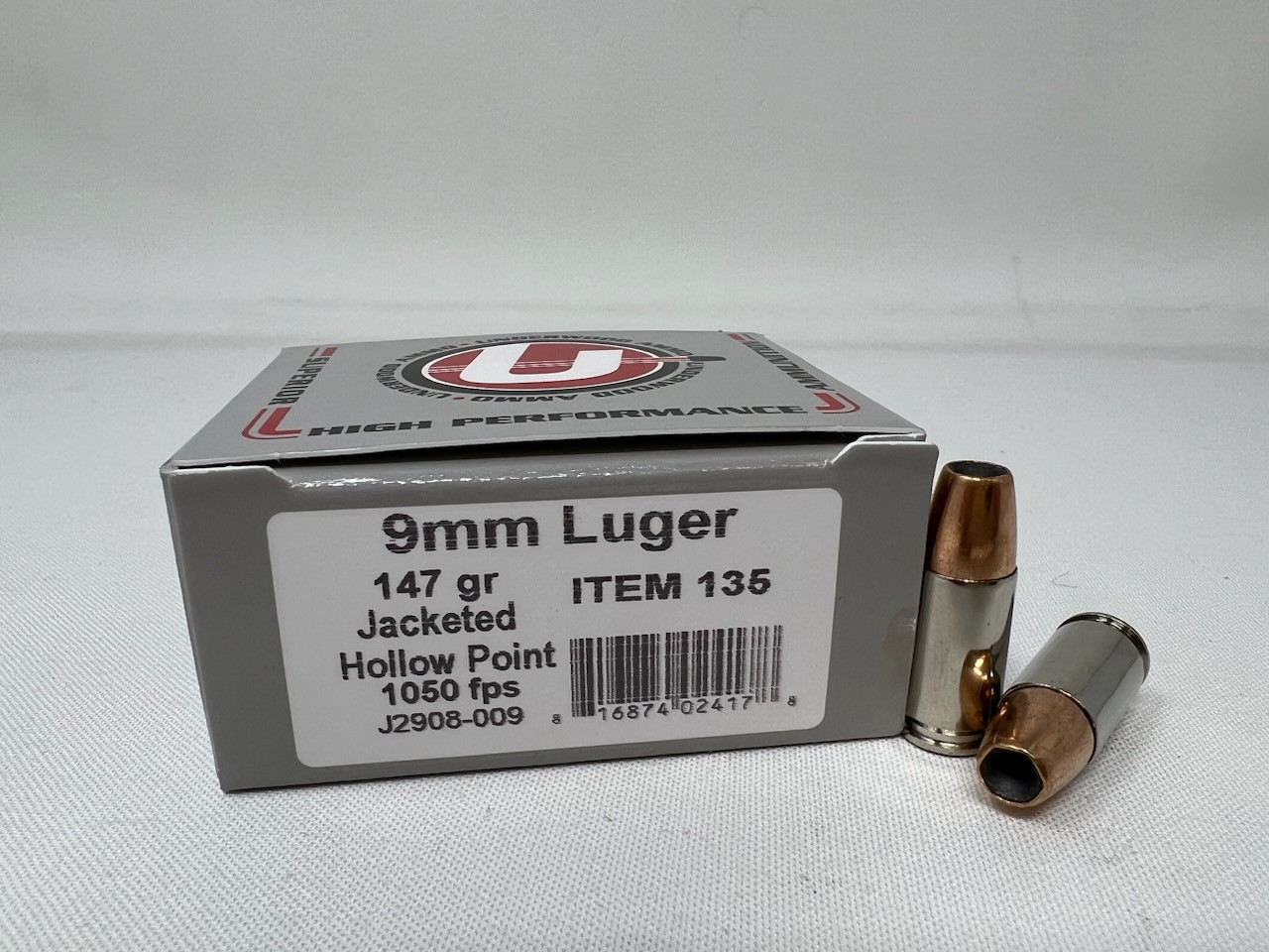 Underwood 9mm Luger +P+ Ammunition UW138 147 Grain Jacketed Hollow ...