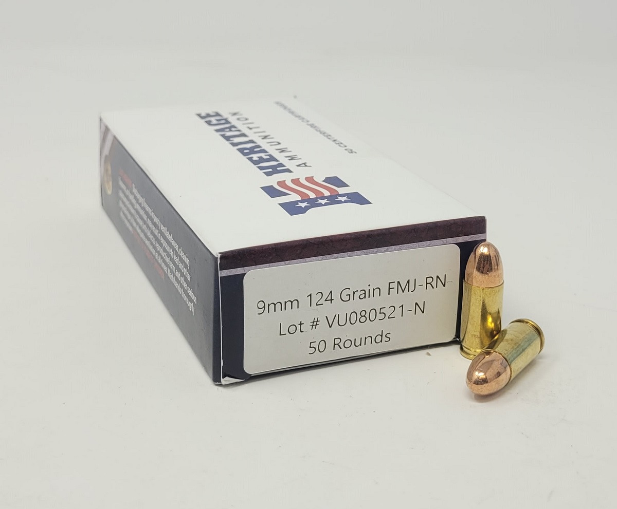 MaxxTech 9mm Ammunition PTG912B 124 Grain Full Metal Jacket 50 Rounds