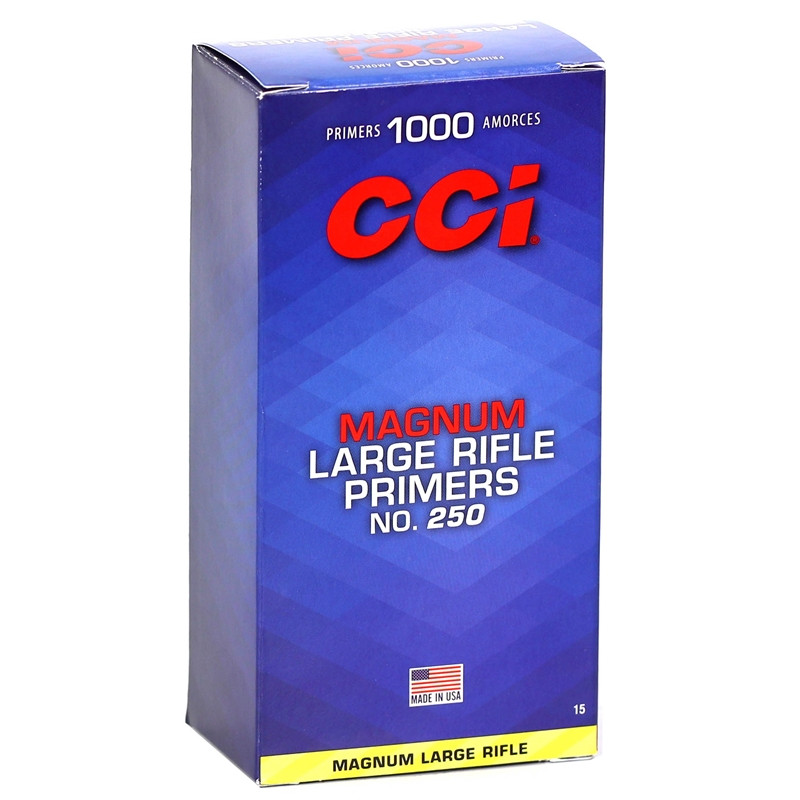 CCI Primers No. 250 Large Rifle Magnum CCI0015 Brick of 1000 Count