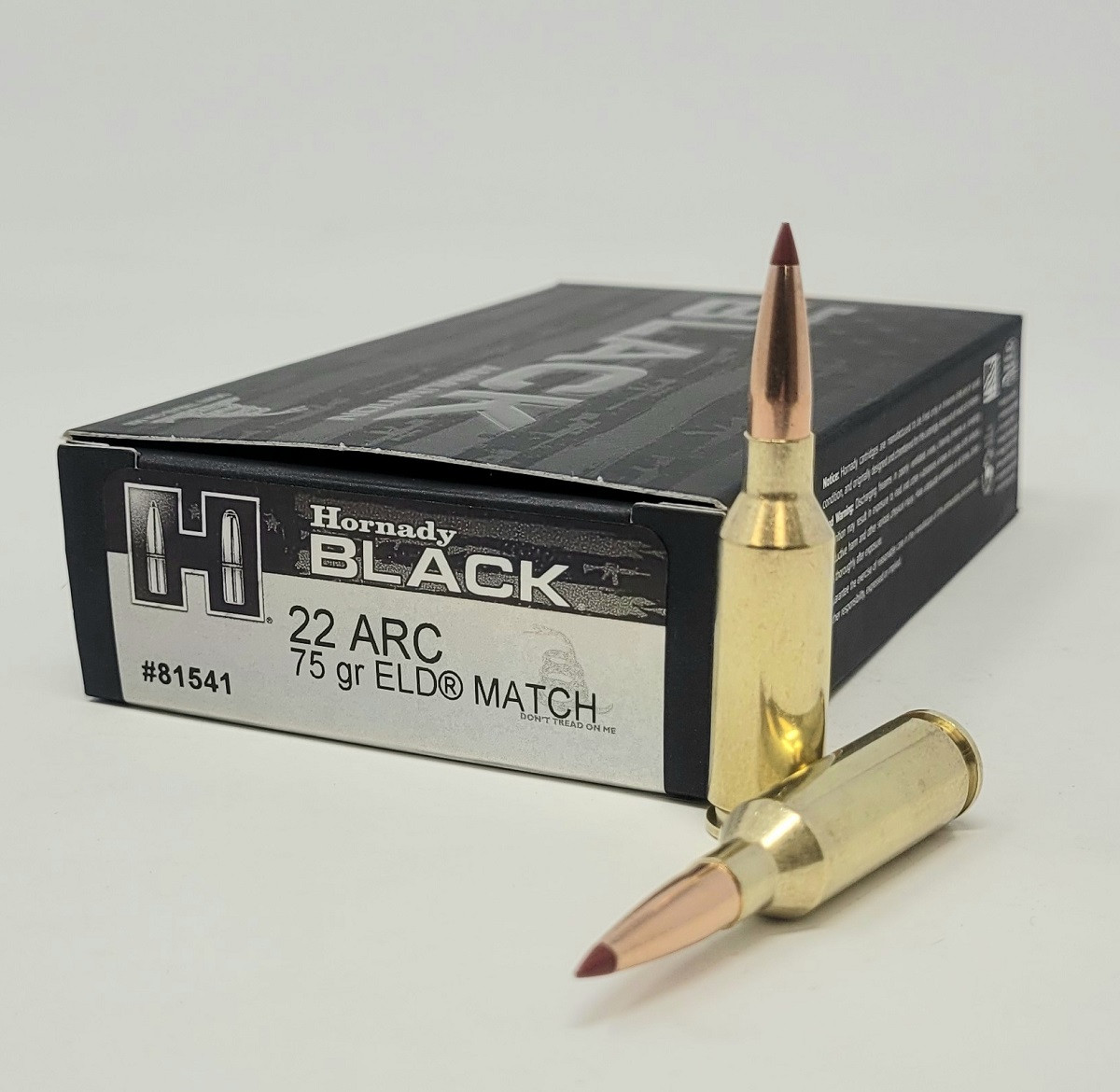 Hornady 22 ARC Ammunition Black H81541 75 Grain ELD Match 20 Rounds