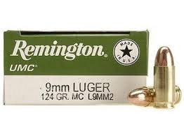 Remington 9mm Luger Ammunition Range T9MM2L 124 Grain Full Metal Jacket ...