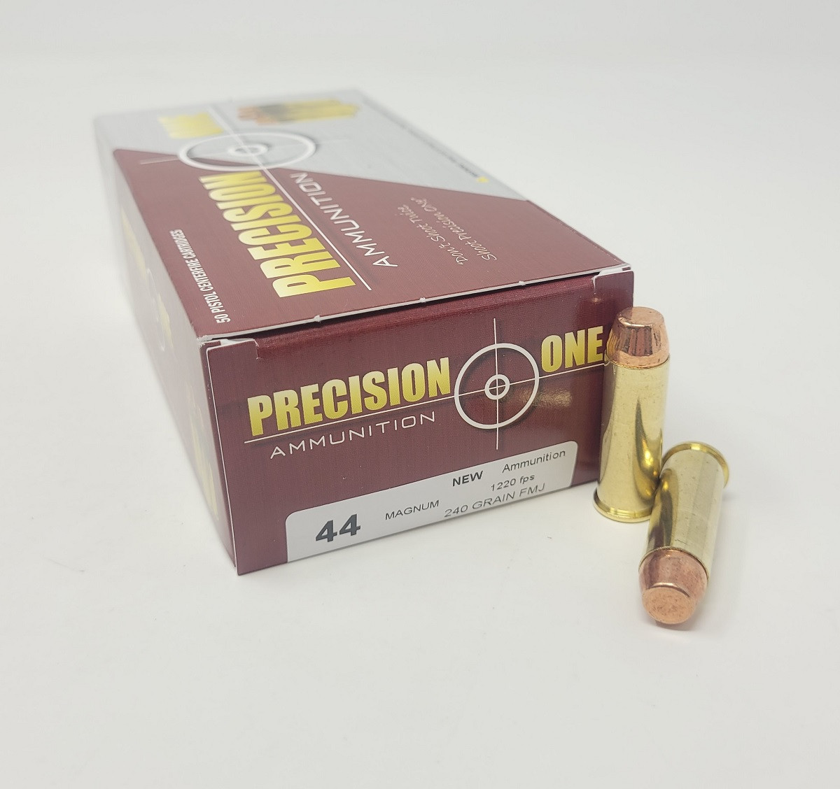 Precision One 44 Magnum Ammunition 200 Grain Full Metal Jacket 50 rounds