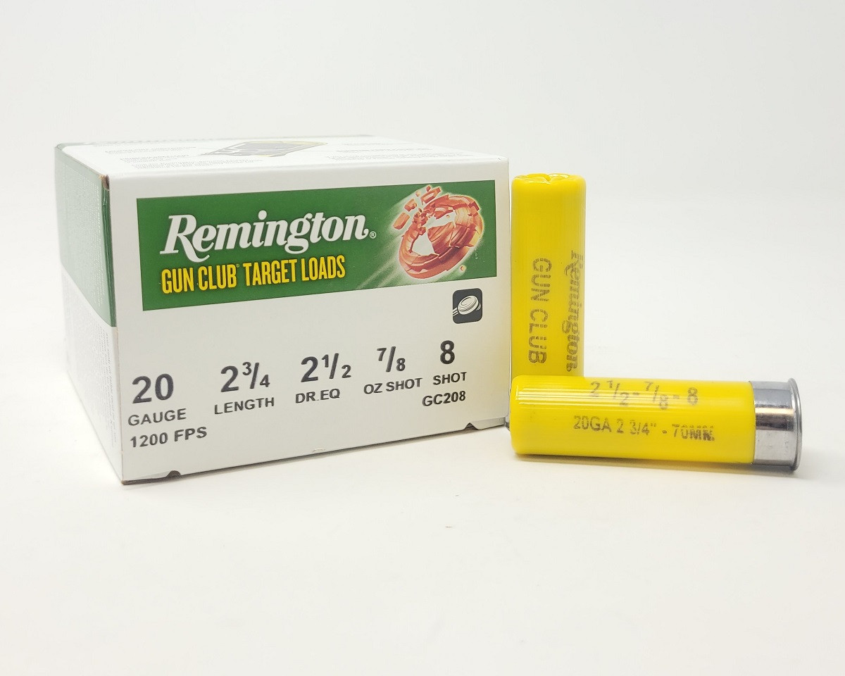 Remington 12 Gauge Ammunition Gun Club GC1218 2-3/4" 1oz #8 1185fps 250 ...