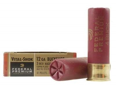 Federal 12 Gauge Ammunition Vital-Shok P158000 3" Buffered 000 Copper ...