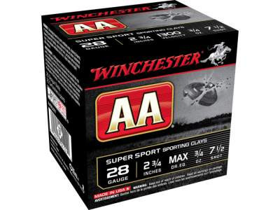Winchester 28 Gauge Ammunition AA Target AA288 2-3/4" 3/4oz #8 Shot 250 ...