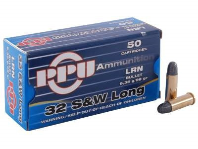 Remington 32 S&W Long Ammunition Wheel Gun RPW32SWL 98 Grain Lead Round ...