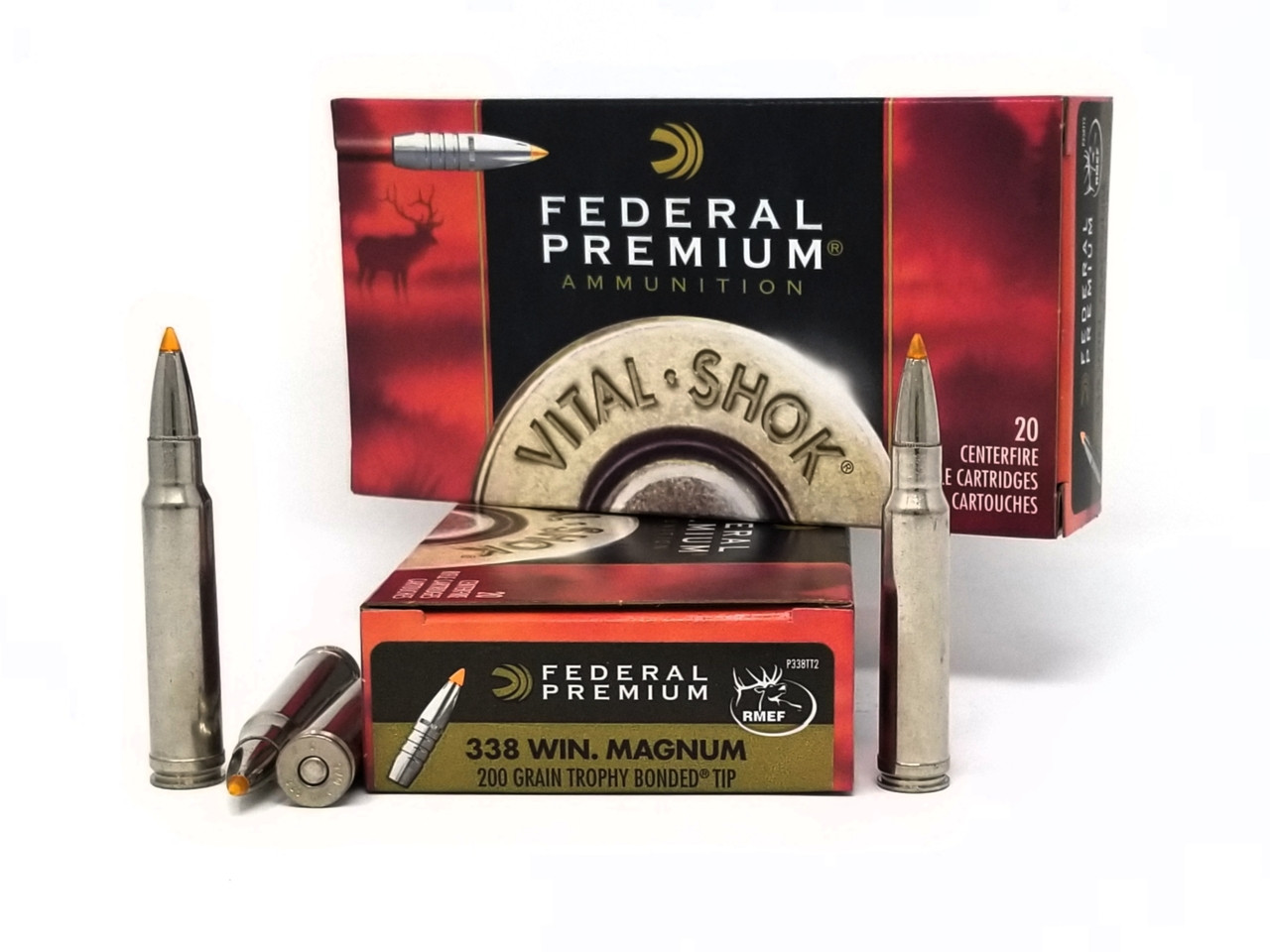 Federal 338 Win Mag Ammunition Vital-Shok P338TT2 200 Grain Trophy ...