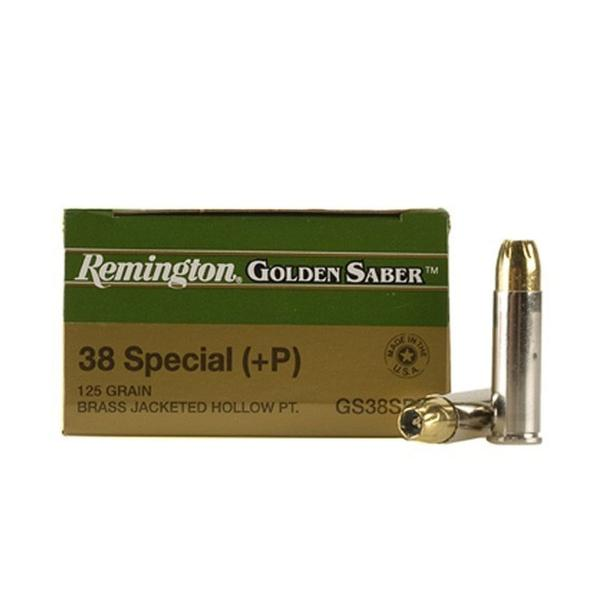Remington 38 Special +P Ammunition Golden Saber Defense GSD38SBN 125 ...