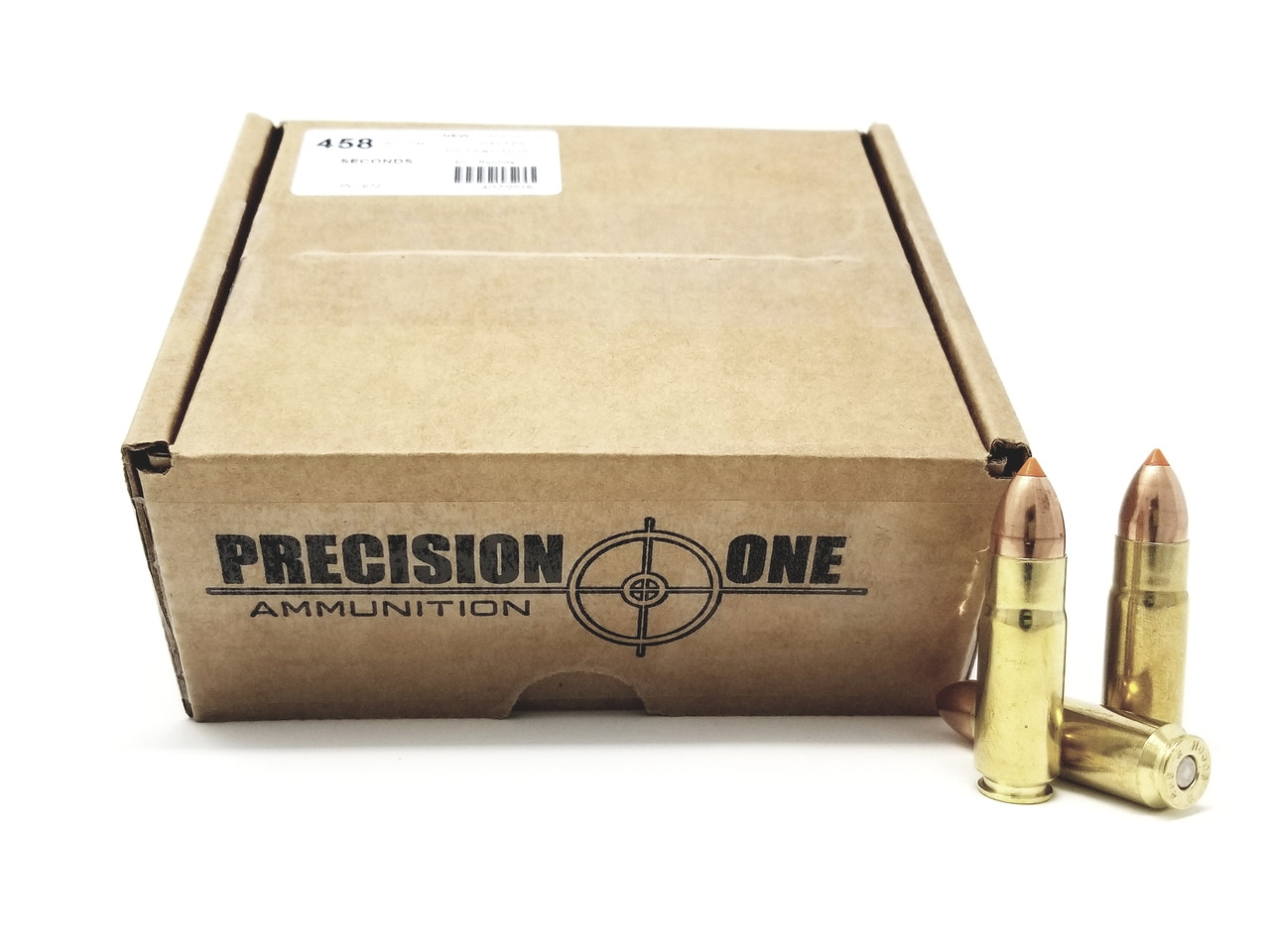 Precision One 458 SOCOM Ammunition 300 Grain Nosler CASE 200 Rounds