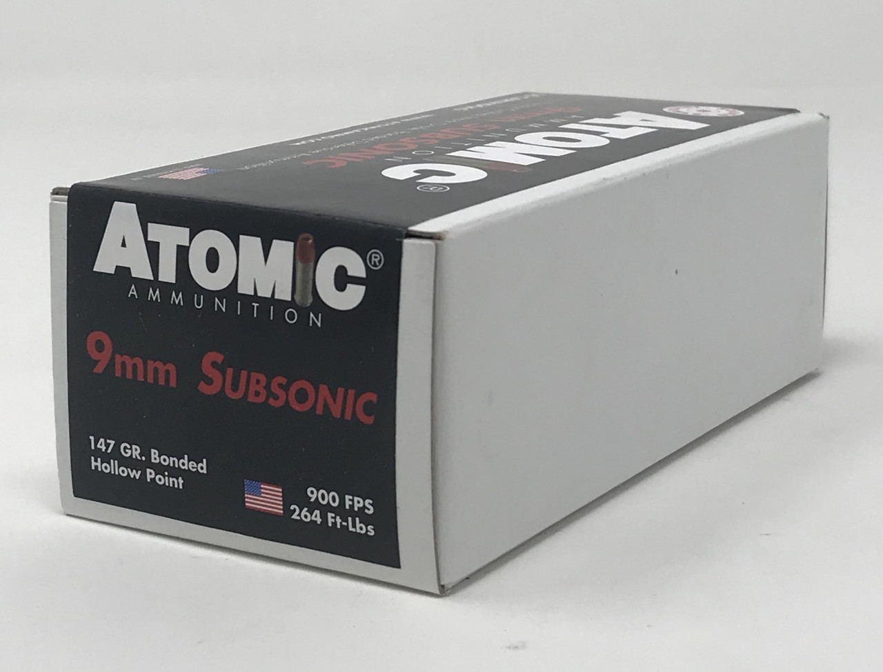 Atomic Ammunition 9mm Subsonic 00438 147 Grain Hollow Point 50 Rounds