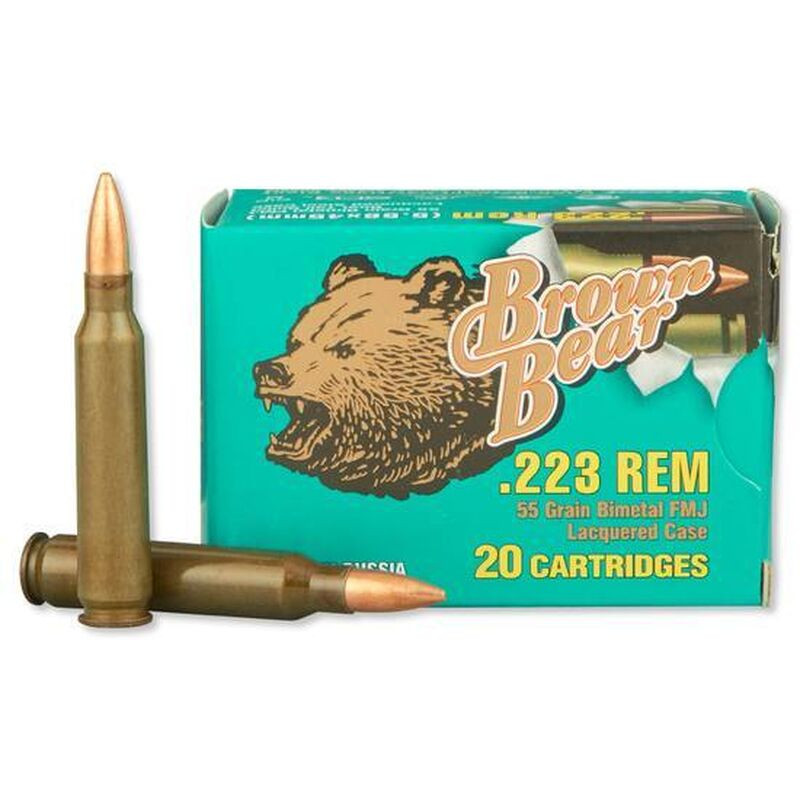Brown Bear 223 Rem Ammunition 55gr FMJ 20 rounds - Outdoor Limited