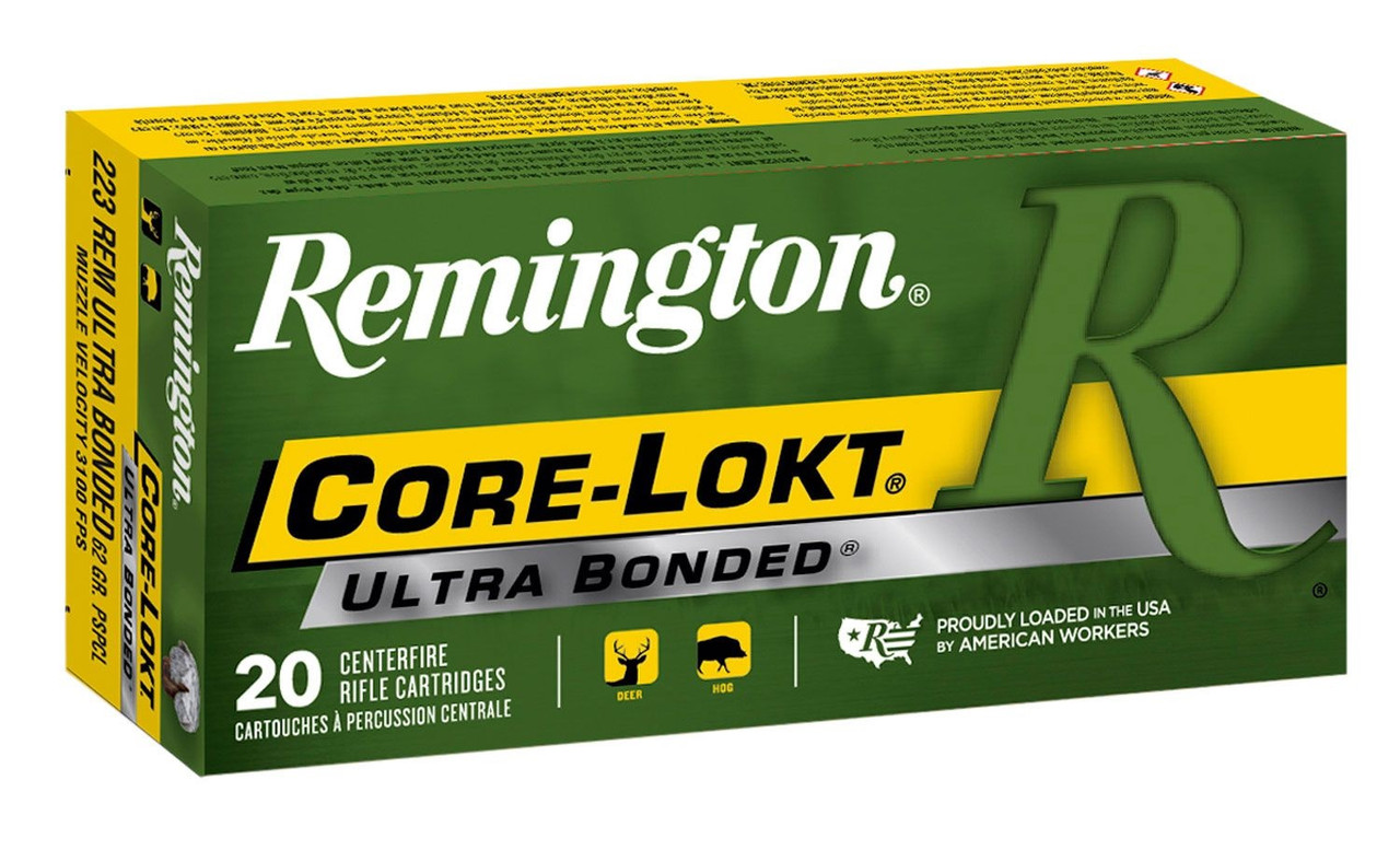 Remington 223 Remington Ammunition Core-Lokt R223R8 62 Grain Ultra ...