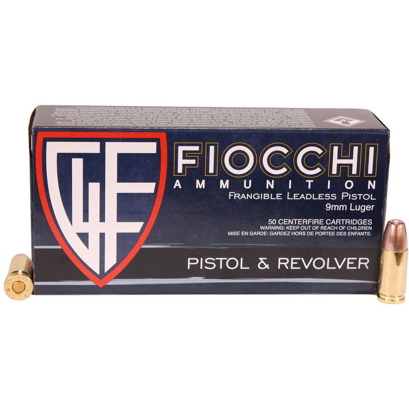 Fiocchi 9mm Luger Frangible Ammunition FI9FRANG 100 Grain Frangible 50 ...