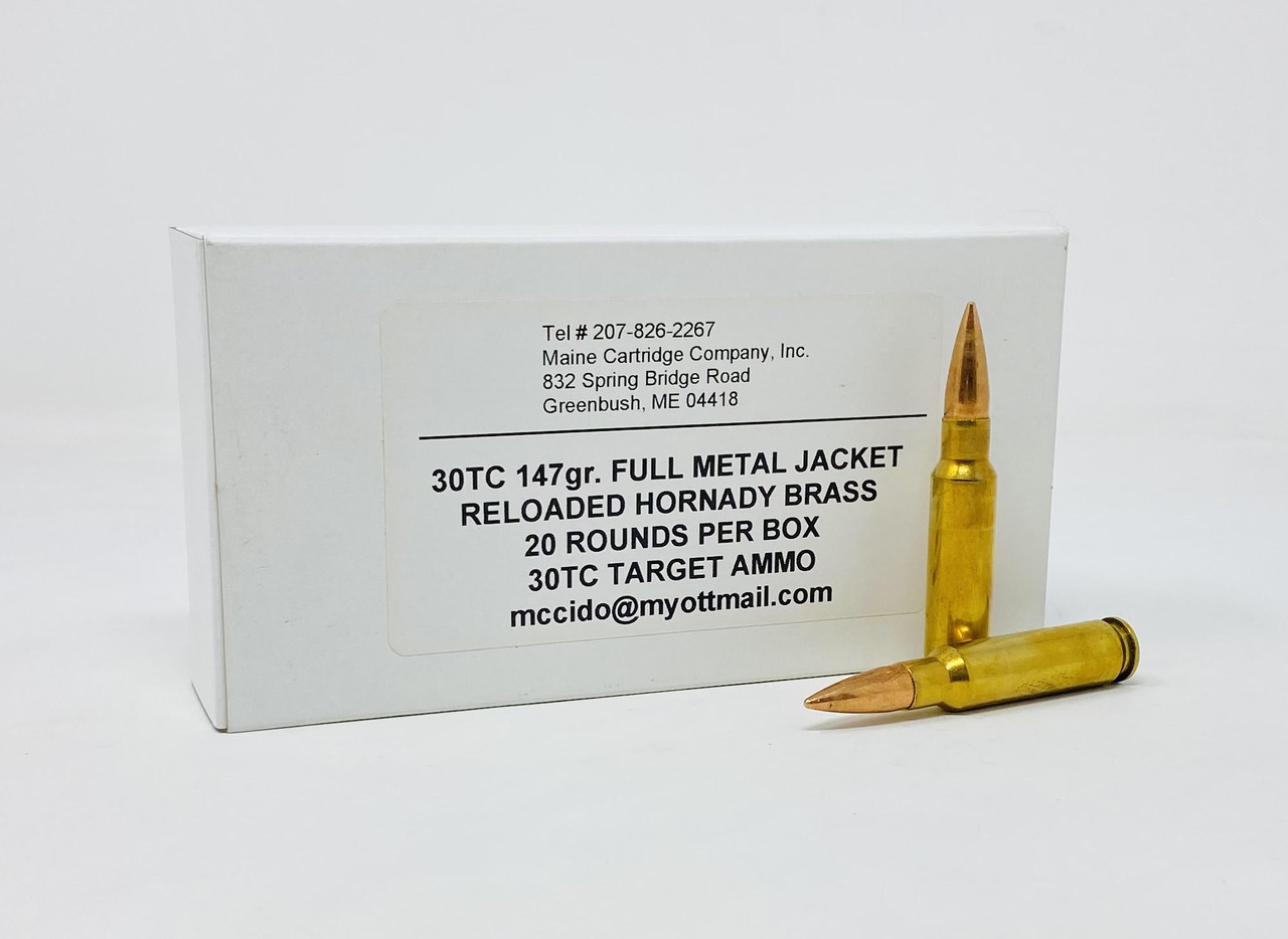 Maine Cartridge Company 30 TC *REMAN* Ammunition MCC30TC 147 Grain Full ...
