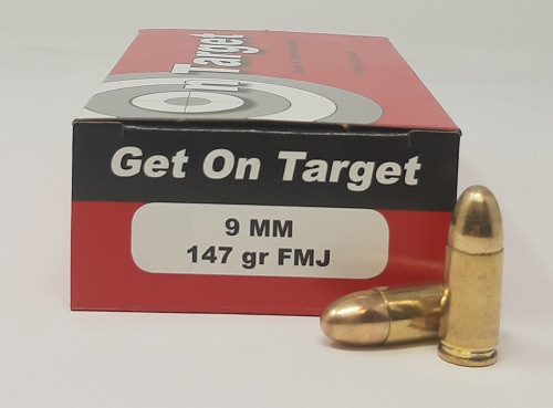 On Target 9mm Ammunition OT9MM14750 147 Grain Full Metal Jacket 50 Rounds