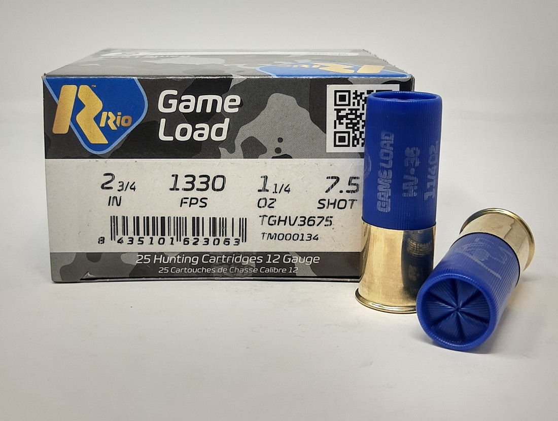 Rio Game Load 12 Gauge Ammunition TGHV3675CASE 2-3/4" 1-1/4 oz #7.5 ...