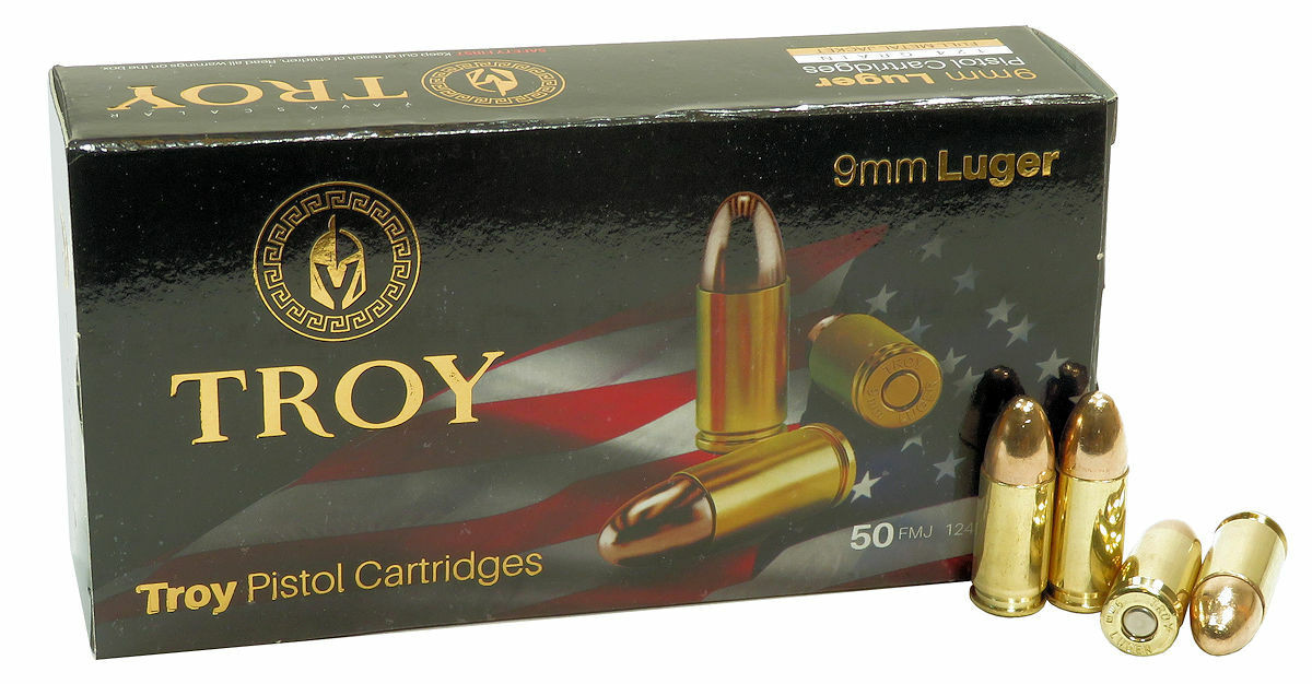 YRT 9mm Luger Ammunition YRT9MMFMJ 124 Grain Full Metal Jacket 50 Rounds