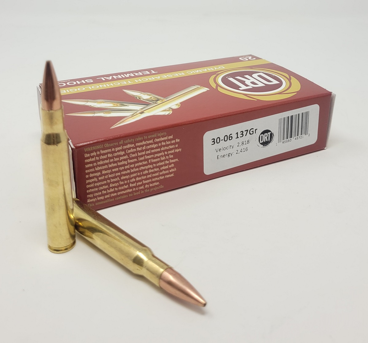 DRT 30-06 Ammunition DRT3006137 137 Grain Terminal Shock Hollow Point ...