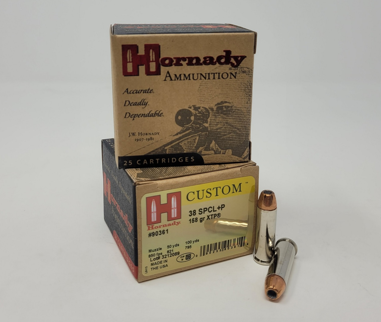 Hornady 38 Special +P Ammunition H90361 158 Grain XTP Hollow Point 25 ...
