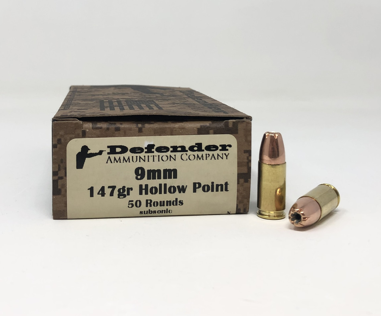 Defender 9mm Ammunition Factory New 147 Grain Hollow Point Subsonic ...